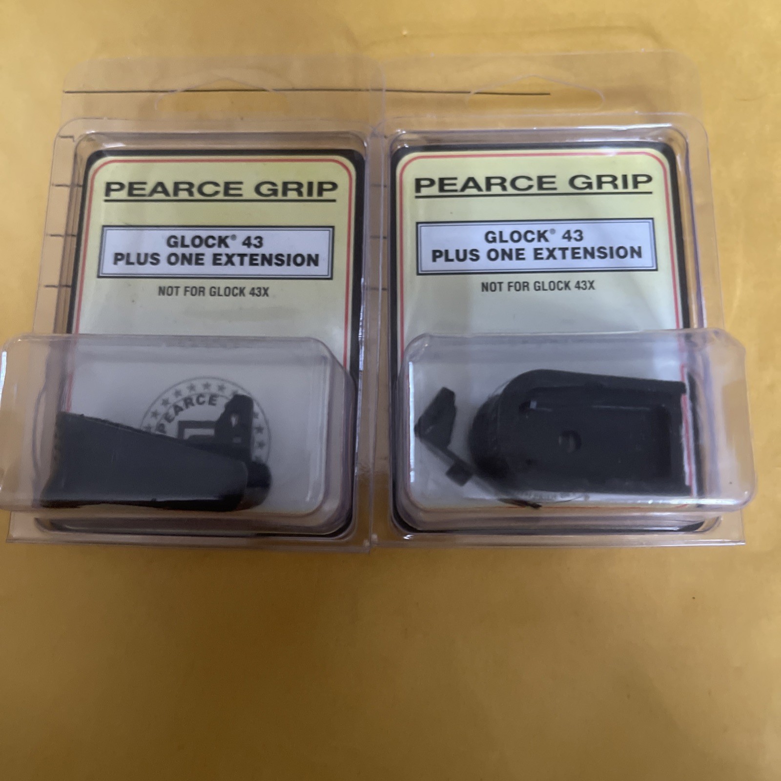 Lot of 2 - Pearce Grip Glock 43 Plus 1 Magazine Extension PG-43+ G43 ...
