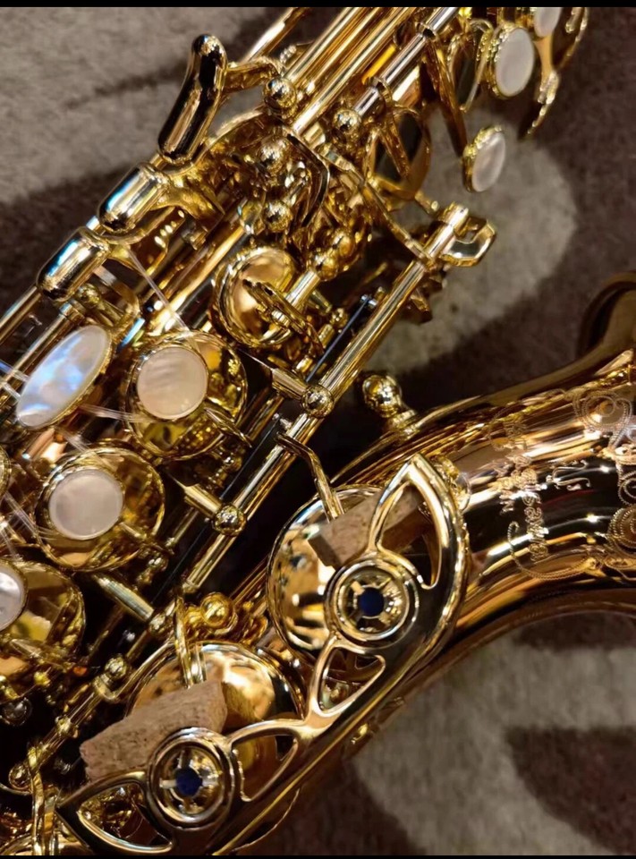 Japan SCWO10 curved soprano saxophone B-key lacquered gold sax soprano ...