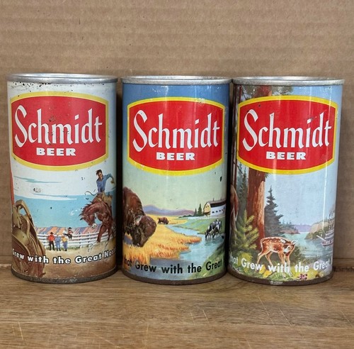 (3) 1960s YELLOW BAND SCHMIDT SPORTSMAN SERIES BEER CANS ~ JACOB ...