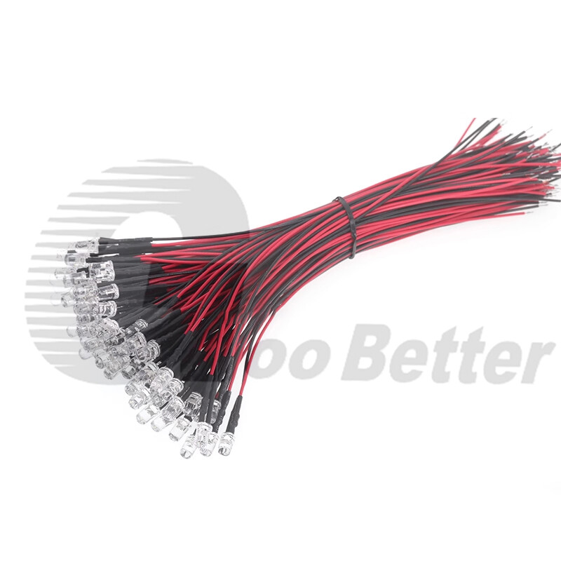 Pre-Wired LEDs 3mm/5mm Ultra Bright : 5V - 12V : Various Colours Lamp ...