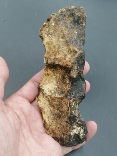 Lower Paleolithic France Bifacial backed scraper knife Nice black ...