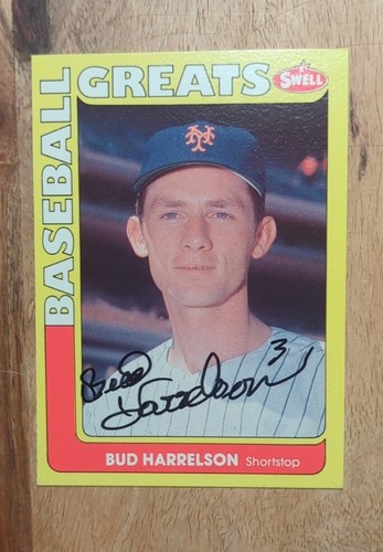 Bud Harrelson SIGNED 1990 Swell Baseball Greats #38 New York Mets ...