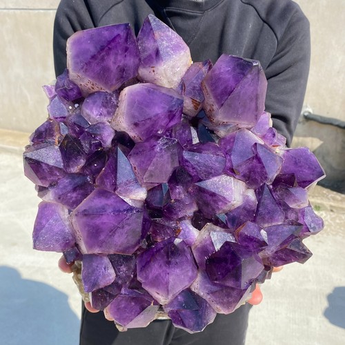 24.9lb Natural Amethyst geode quartz cluster crystal specimen Healing ...