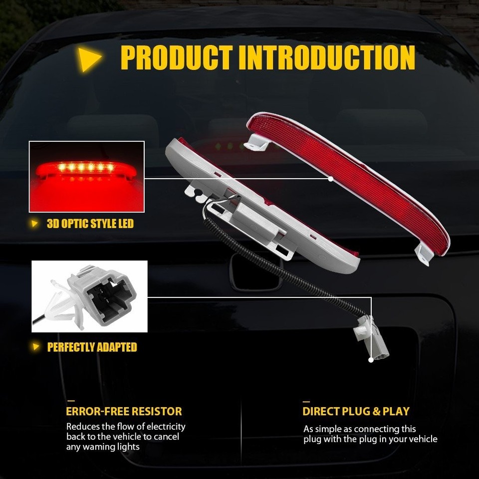 For 06-11 Honda Civic EX Coupe 3rd High Mount Third Brake Light LED 923 ...