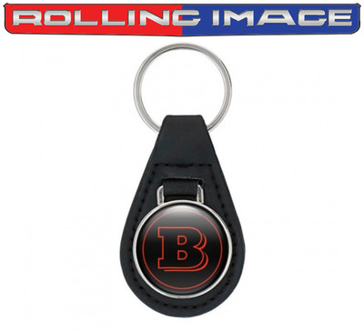 Brabus Style Leather Keychain | Red & Black “B” Logo Fob for Mercedes ...