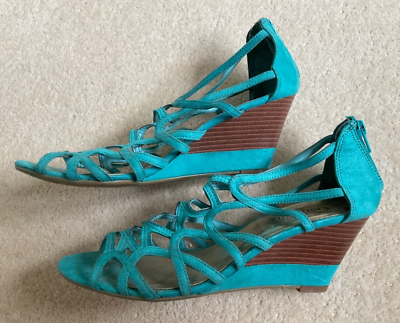 Turquoise Wedge Sandals