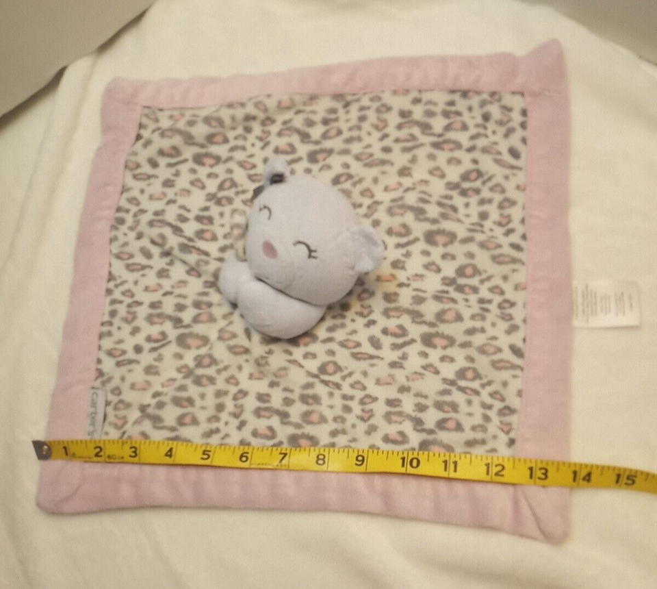 Carters Bear Holding Pink Leopard Print Lovey Plush Is Lavender Color ...