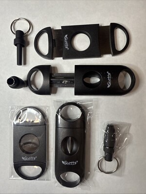 6 Cigar Cutters - Brand New Guillotine, V-Cut, Punch Cut Stainless ...
