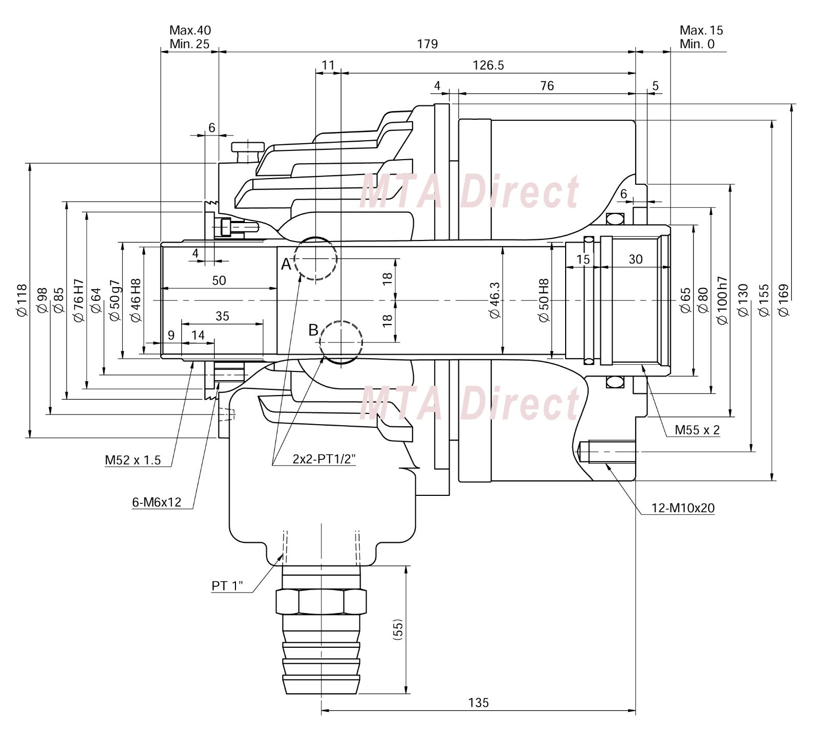 Strong M1246 Hydraulic Cylinder (M-1246 Actuator) (Kitagawa S1246 ...
