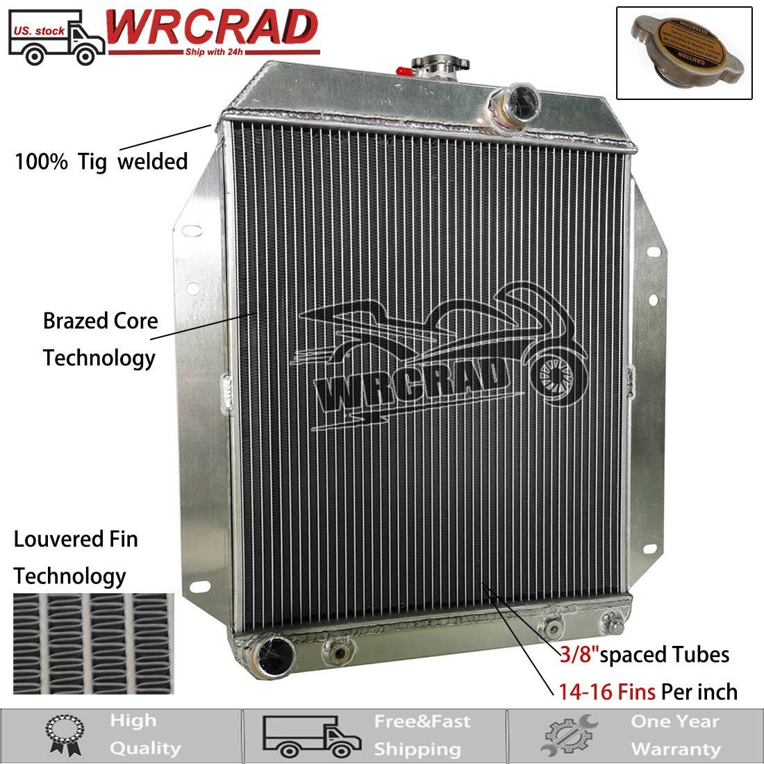 Aluminum Radiator For 1964-1970 Dodge A100 V8 Engine 4.5L 1965 1966 ...