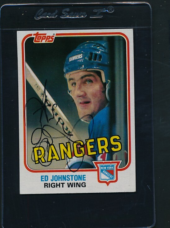 1981/82 Topps East #99 Ed Johnstone Rangers Signed Auto *C8876 | eBay