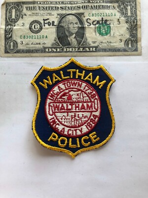 Waltham Massachusetts Police Patch Un-sewn great condition | eBay
