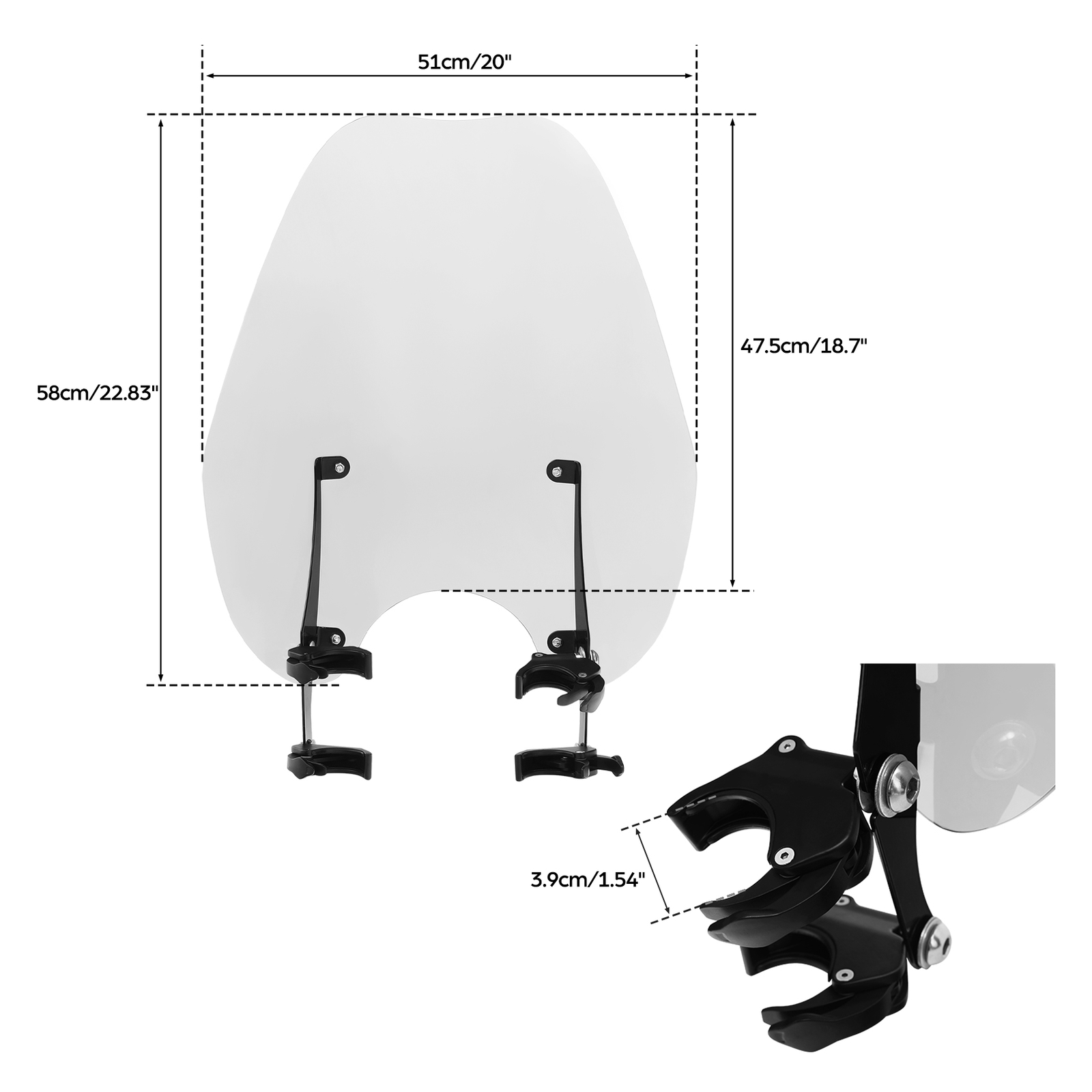 Windscreen Windshield & Bracket Fit For Harley Sportster Iron 883 1200 ...