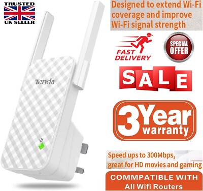WiFi Booster Internet Extender Virgin Media Range Repeater Home Network ...