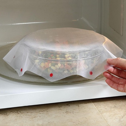 Microwave Spatter Screen Reusable Non-Stick Mesh Folds Flat 13 Inch ...