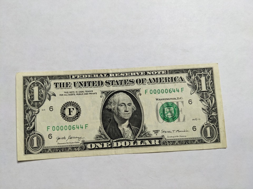 Low Serial Number 3 Digits $1 One Dollar Bill 2017A Series | eBay