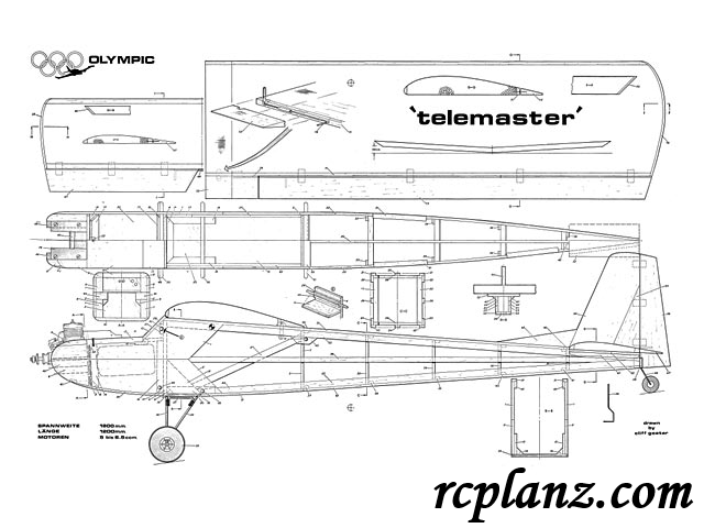 R/C AIRPLANE PLANS & PATTERNS: Telemaster 1800 71" Wingspan - High Wing ...