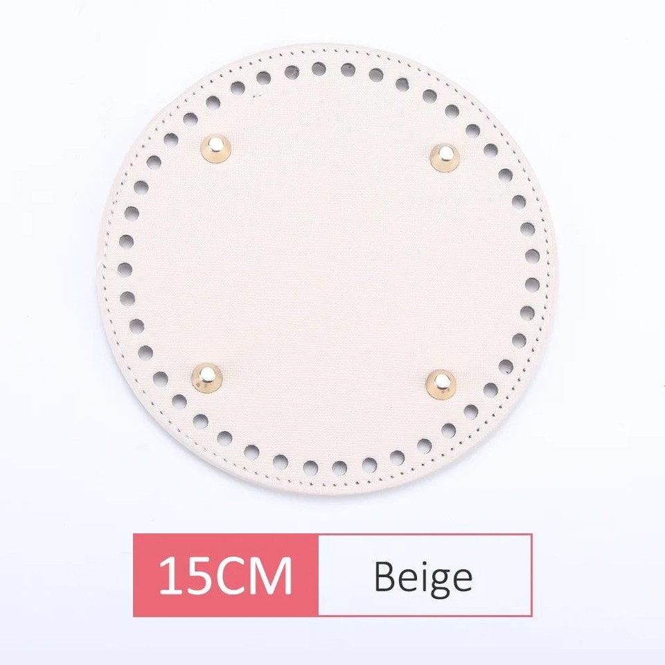QJH PU Leather Bottom for Knitting Bag, Oval/Round Bottom with Hole ...