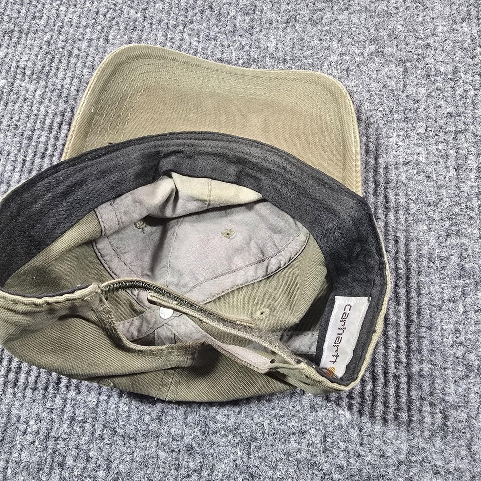 Carhartt Hat Cap Strap Back One Size Green Canvas Logo Sandstone ...