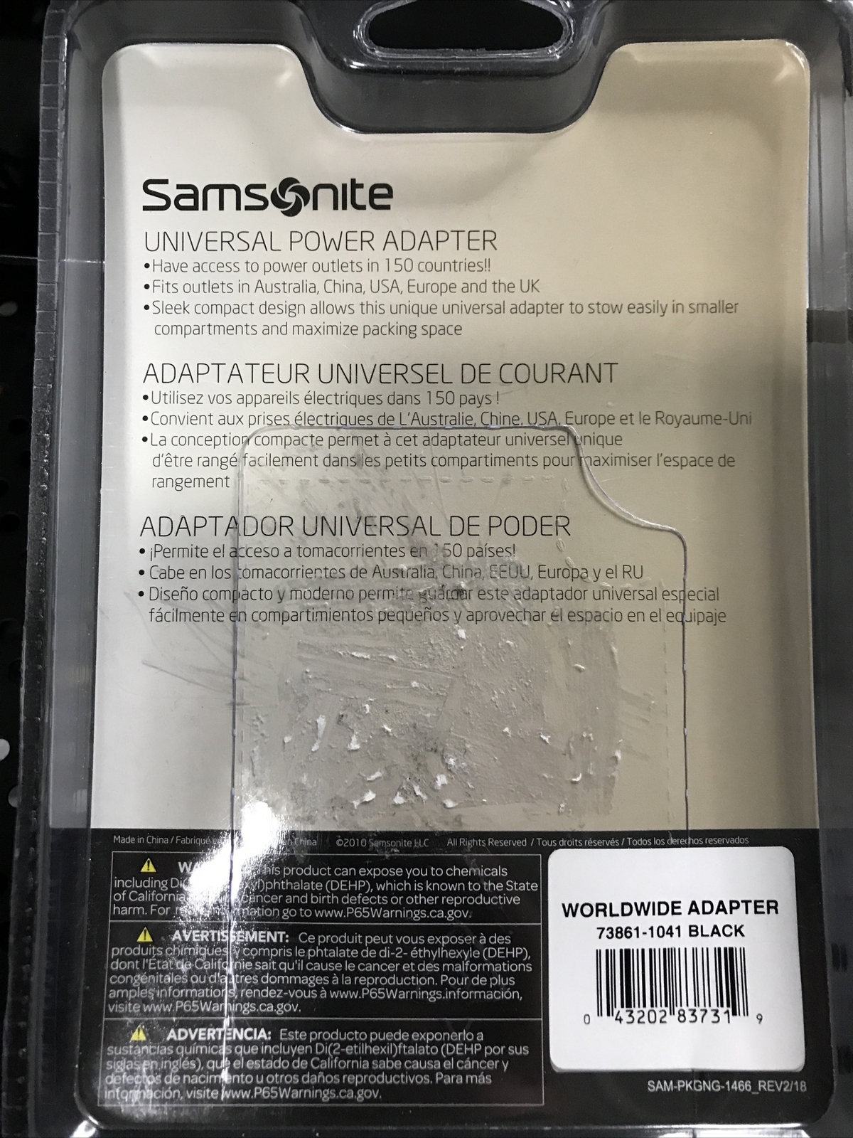 Samsonite Worldwide Travel Universal Power Adapter Black New | eBay