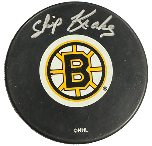 Skip Krake Autographed Boston Bruins Hockey Puck NHL | eBay
