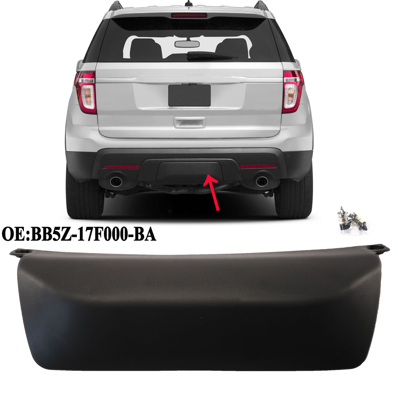 Black Rear Bumper Trailer Tow Hitch Bar Cover Fit For Ford Explorer ...