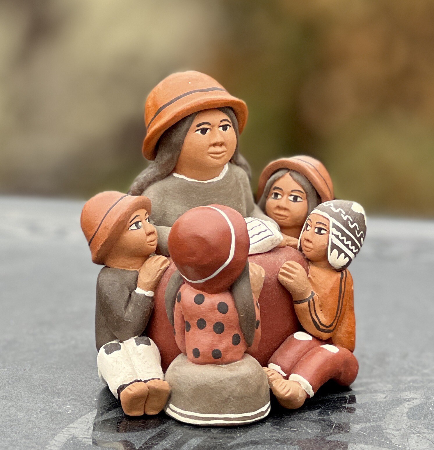 Modern Storyteller Clay Statue Figurine Maurelio H.S. Peru Folk Art ...