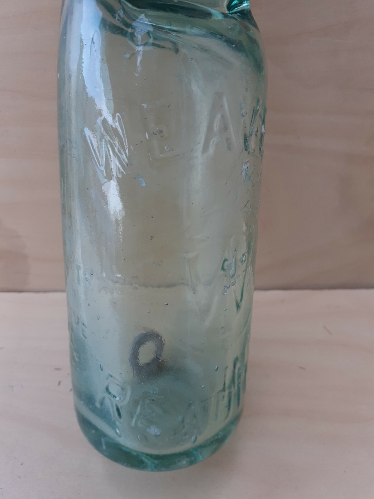 Vintage Old Antique Glass Bottle Water Ginger Codd WEAVER READING BEER ...