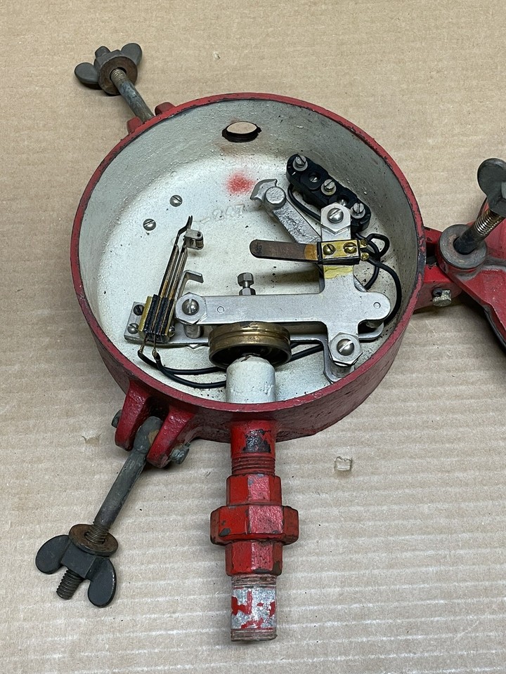 Vtg ADT Fire Alarm Water Flow Pressure 66 Red Heavy Metal Round RARE ...