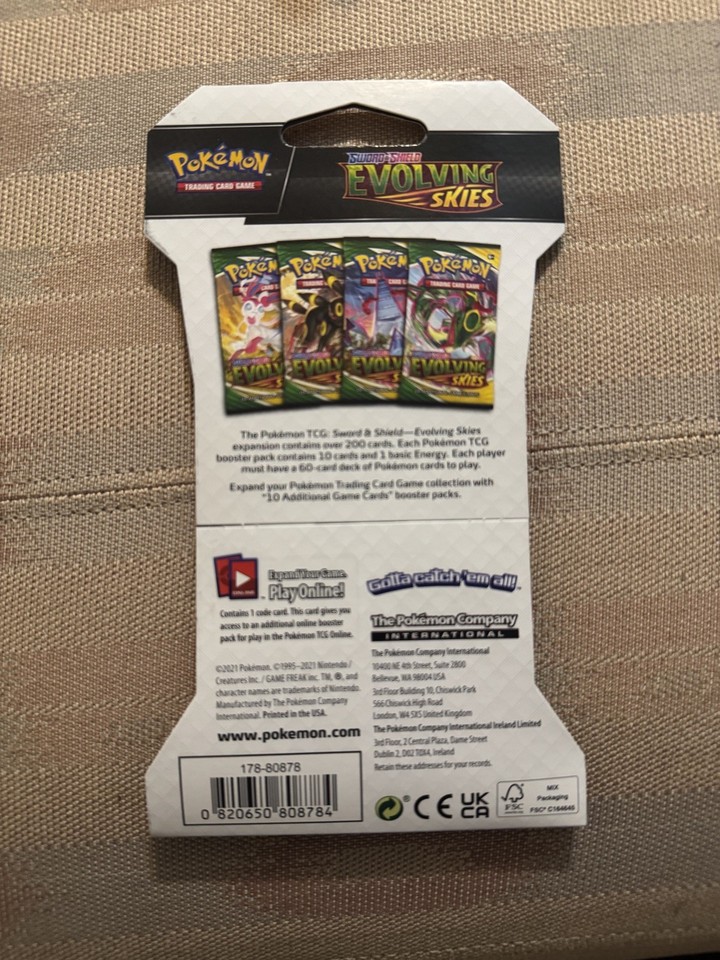 Sleeved Evolving Skies Booster Pack | eBay