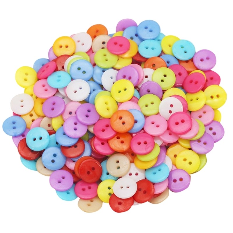 200 Pcs Sewing Buttons Colourful Buttons Craft Buttons Plastic Buttons ...