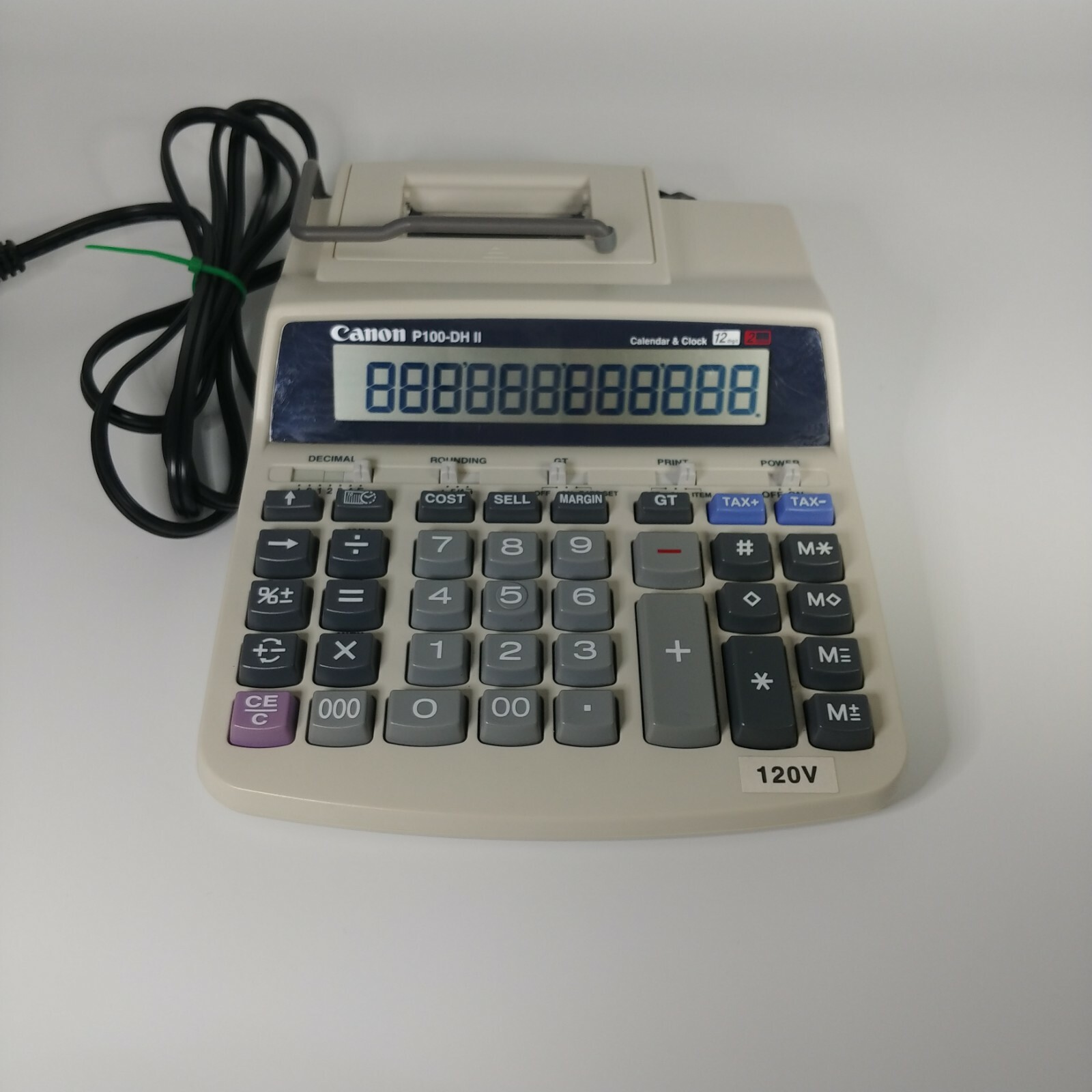 Canon P100-DH II Calendar & Clock Printing Calculator Adding Machine 2 ...