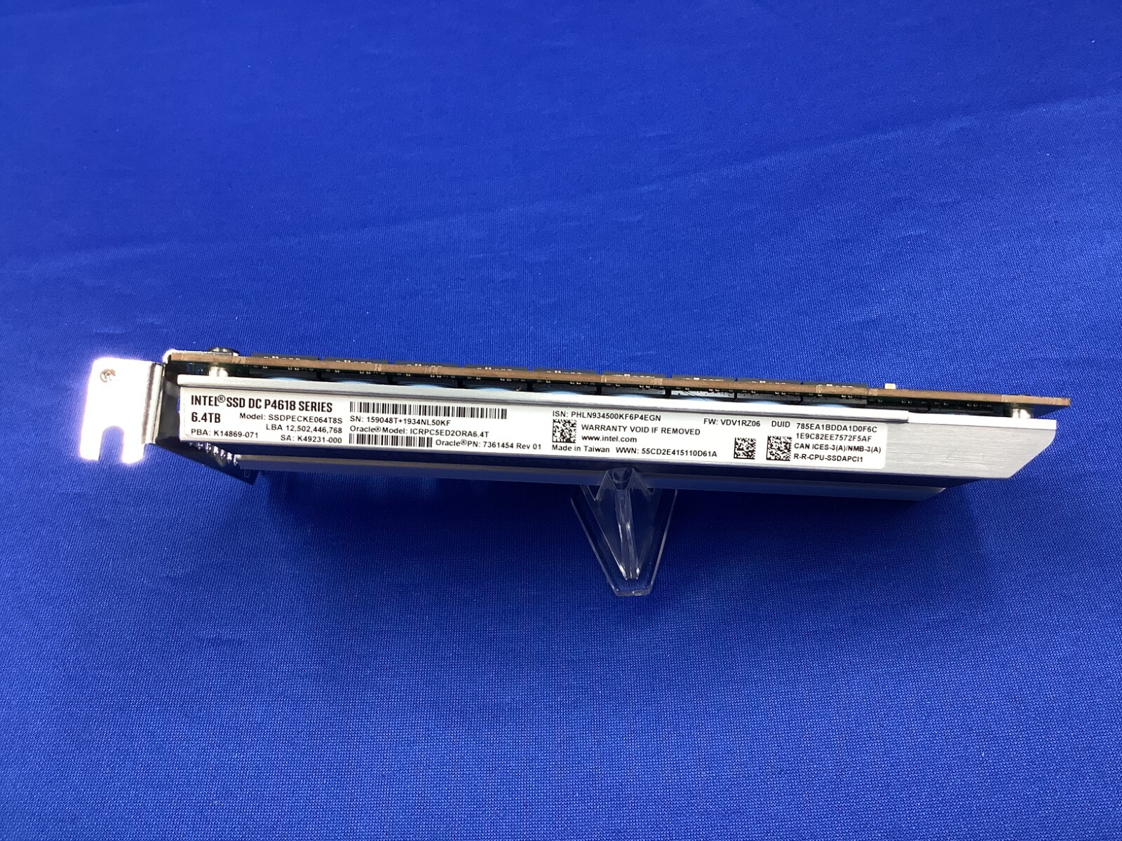 7361454 Sun Oracle Intel SSDPECKE064T8S P4618 6.4TB HHHL PCIe NVMe TLC ...