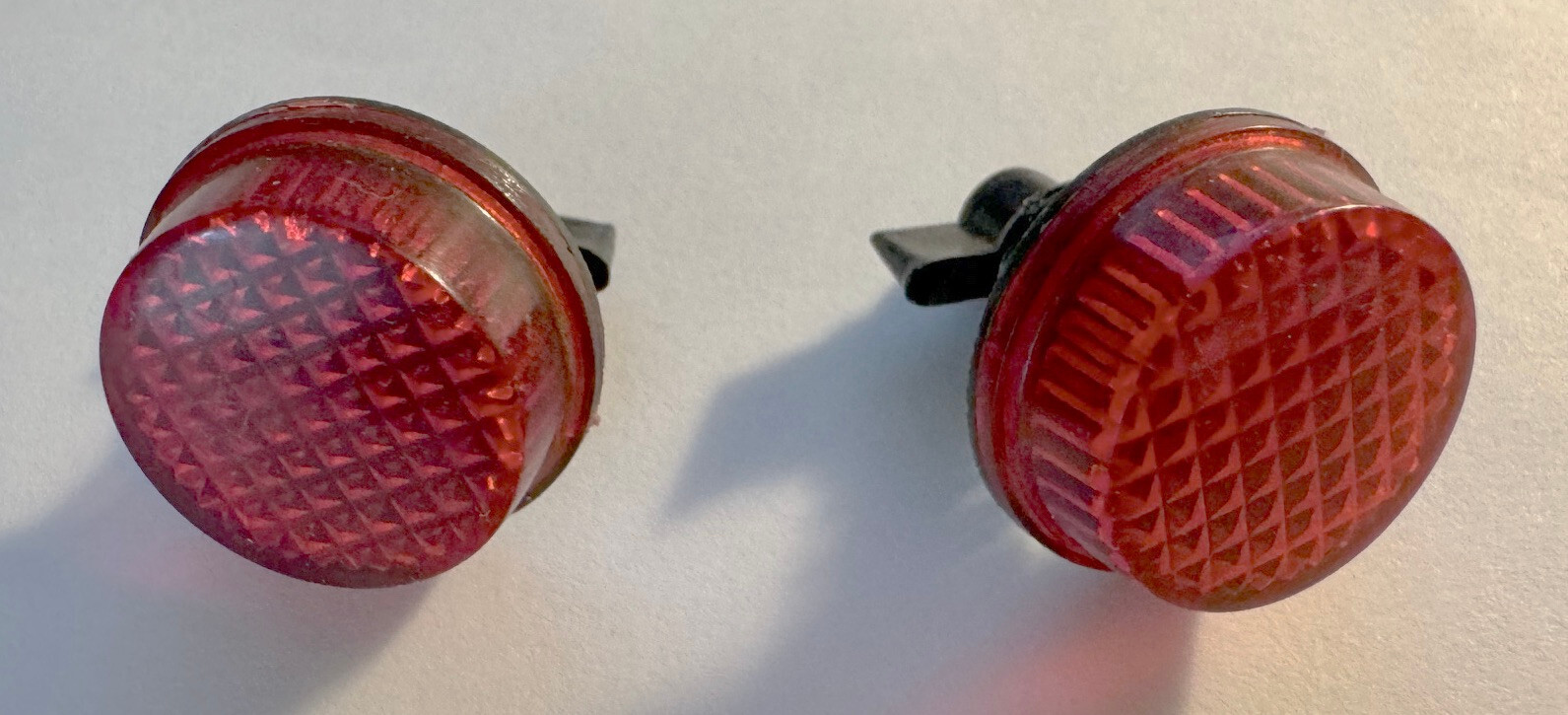 2 Hot Rod Red License Plate Reflectors - 1" | eBay
