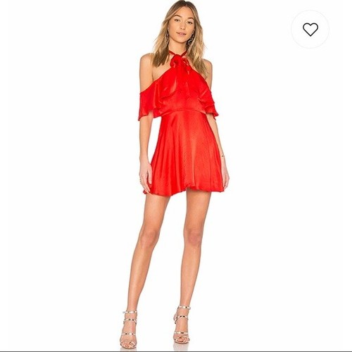 Privacy Please Bennette Halter Mini Dress With Ruffles in Grenadine Red ...