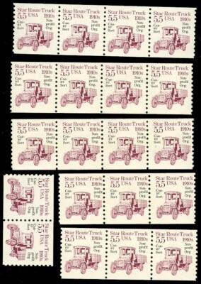 US #2125a 5.5¢ Star Truck Route 1910s precancel wholesale lot 20 stamps ...