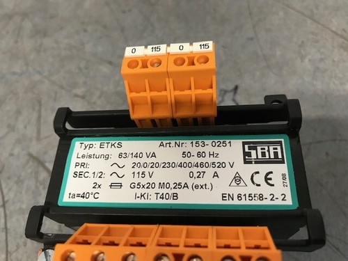 SBA Power Transformer ETKS 153-0251 63/140 Va 50-60Hz 5950-12-353-5107 ...