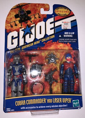 Hasbro 2001 G.I. Joe Cobra Commander and Laser Viper 2 GI Joe Action ...