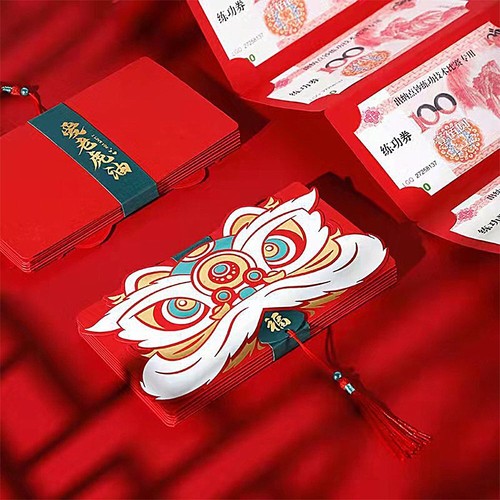 Lucky Red Envelopes Foldable Tiger Pockets HongBao 6 Card Slots Red ...