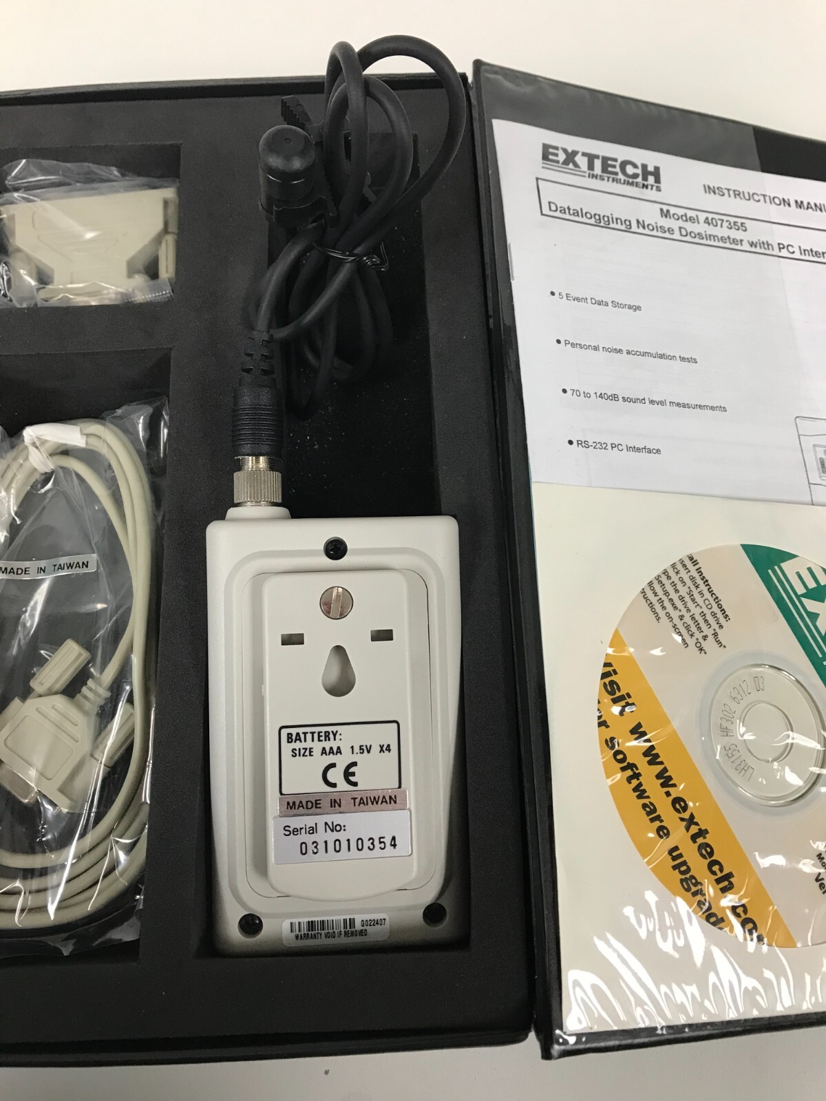 Extech 407355 / Noise Dosimeter Datalogger / RS-232 PC Interface | eBay