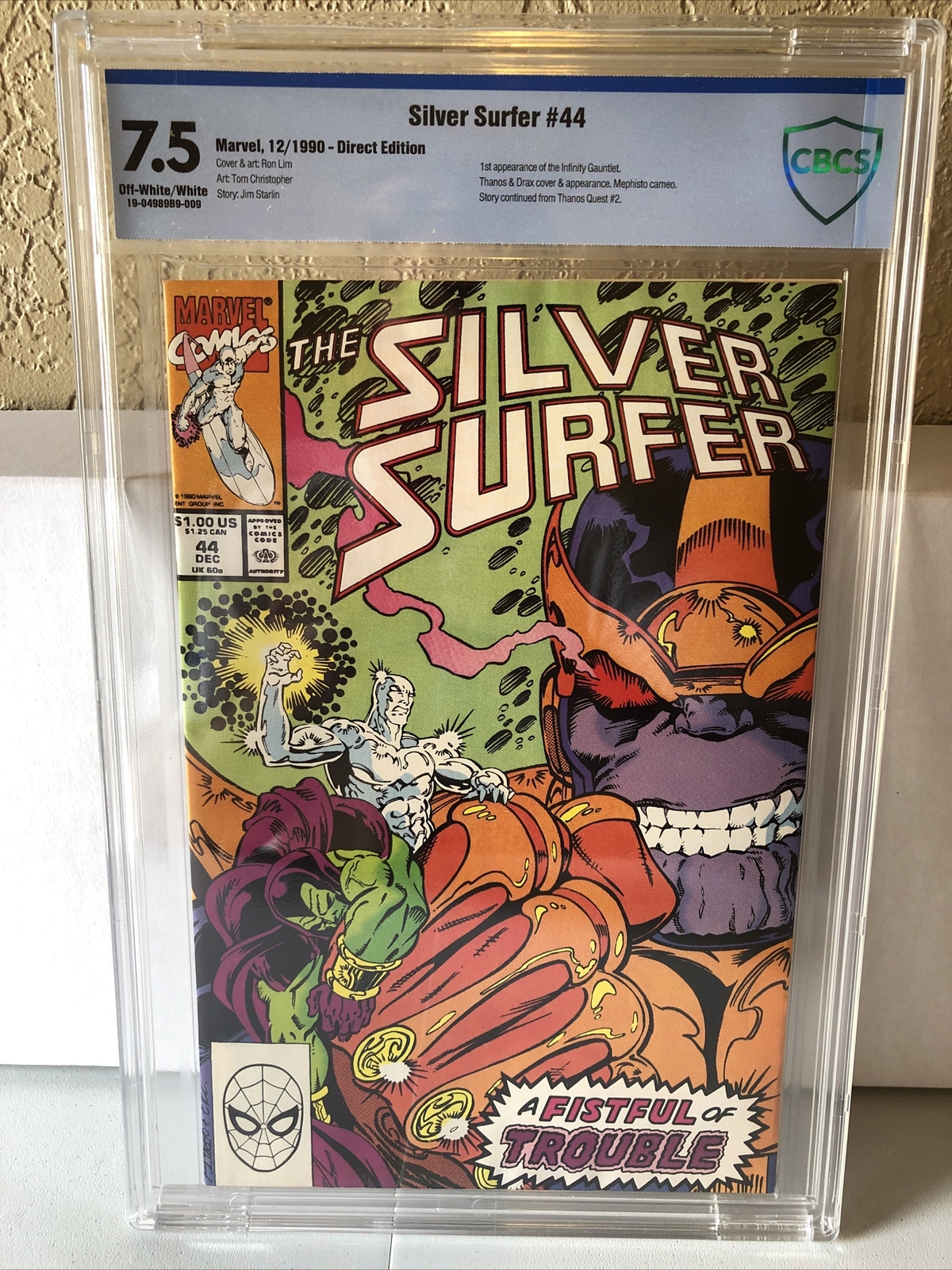 Silver Surfer # 44 CBCS 7.5 (Marvel,1990) 1st appearance Infinity ...