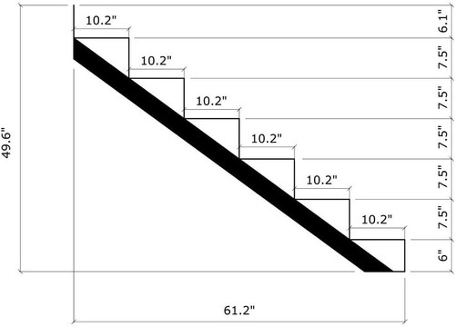 6 Step Steel Stair Step Riser Framing Stair Stringer for Deck Above ...