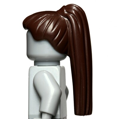 NEW LEGO - Figure Hair - Female - Ponytail Long Straight Dark Brown x1 ...