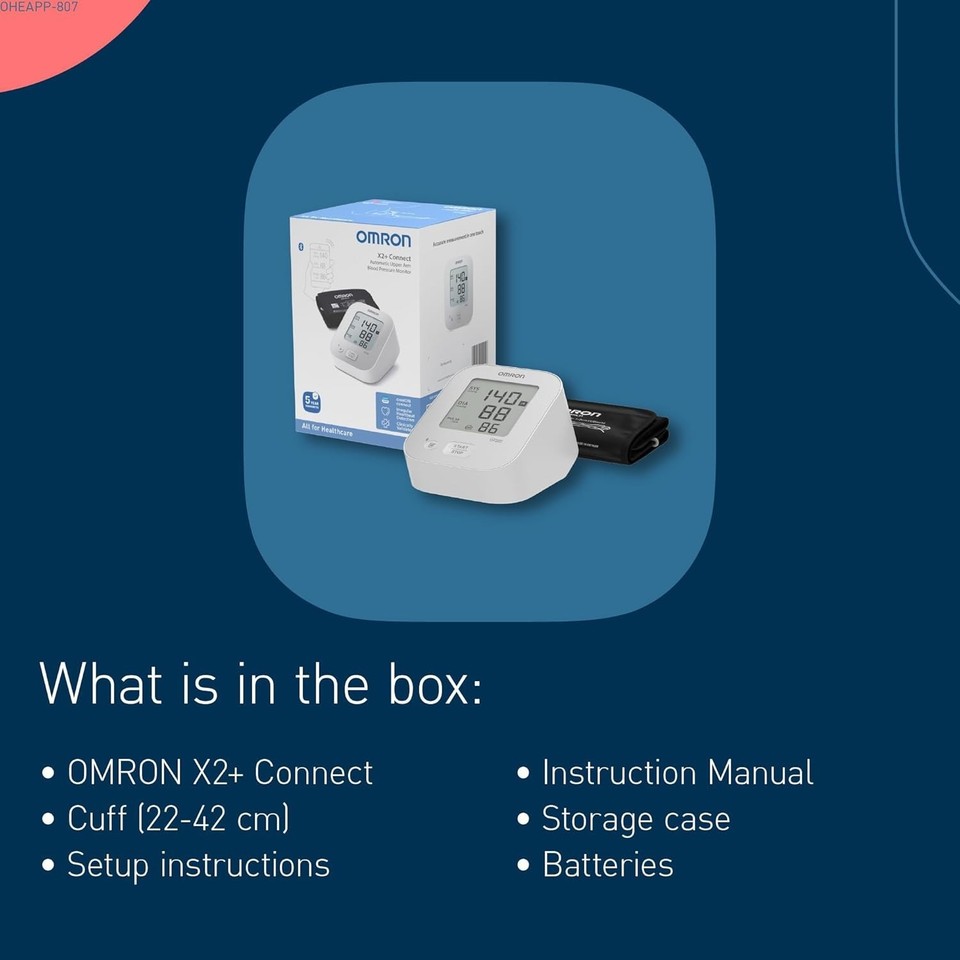 OMRON X2+ Connect Upper Arm BP Monitor Wide Cuff & Bluetooth OMRON ...
