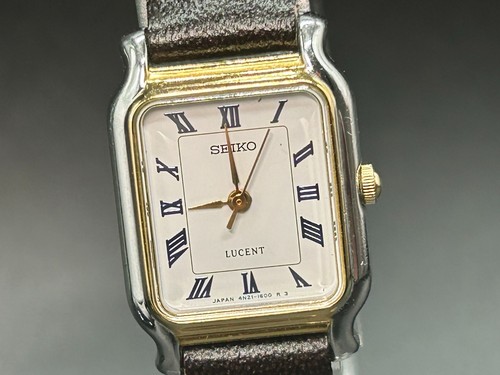 Vintage SEIKO Lucent 4N21-5240 Gold Square Roman Women 19mm QZ Watch ...