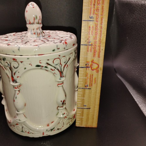 Cool Vtg Spatterware Decorative Jar With Lid. Ceramic Art, Bathroom ...