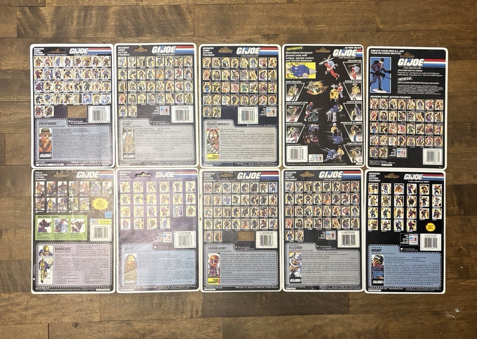 VINTAGE 3 3/4 GI Joe Card FULL Cardback LOT OF 10 Hasbro Budo ...
