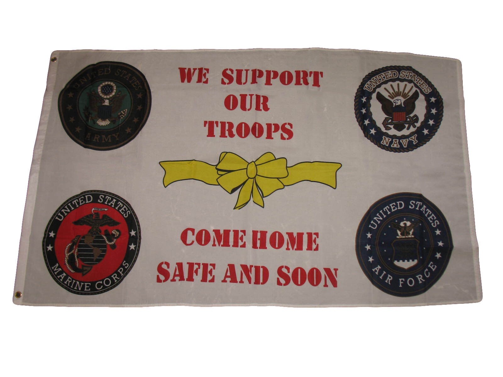 "WE SUPPORT OUR TROOPS" flag 3x5 ft poly military united states america ...