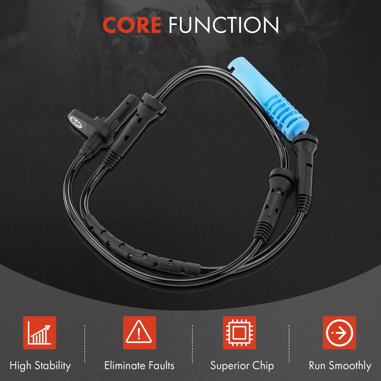 2x ABS Wheel Speed Sensors Front for BMW 525i 530i E60 E61 F10 04-13 ...