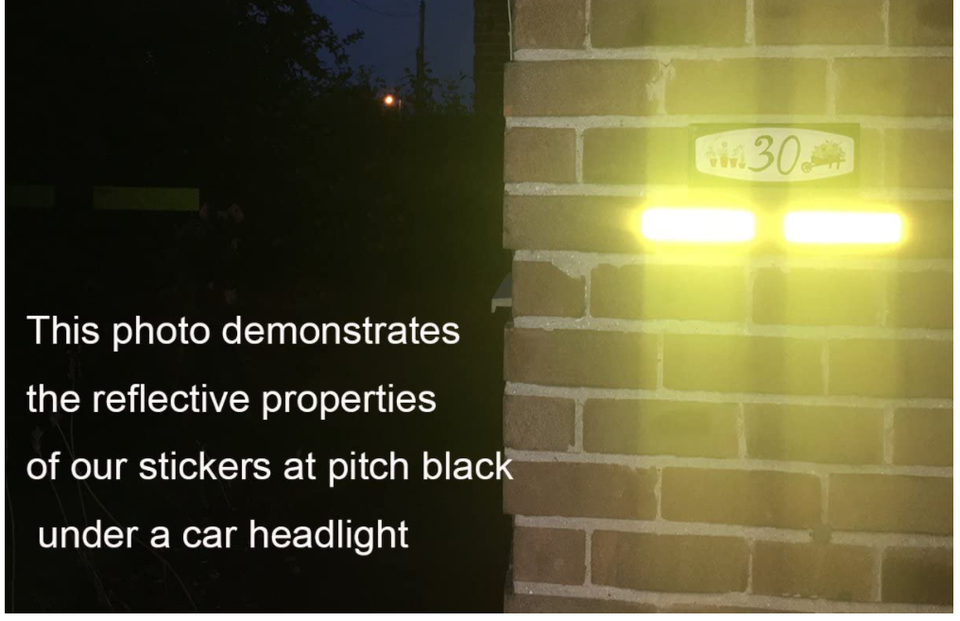 Pack of 4 Reflective Diamond Grade Sticker | Waterproof, All-Weather ...